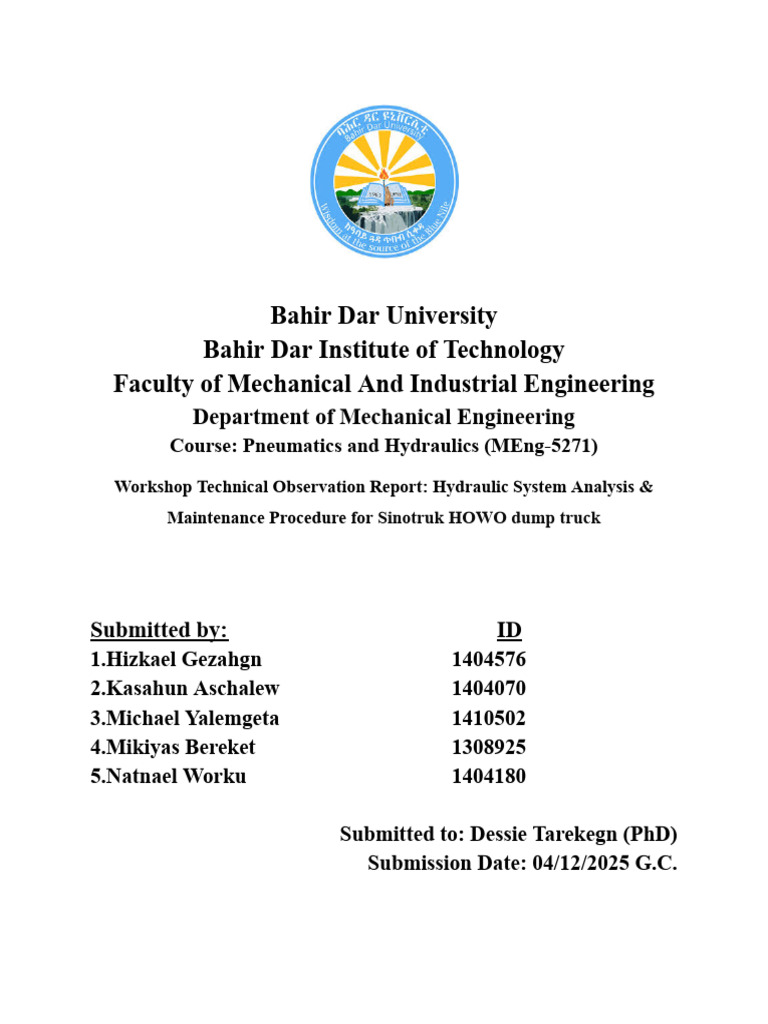 Pneumatics and Hydraulics Report(2) | PDF | Pump | Personal Protective ...