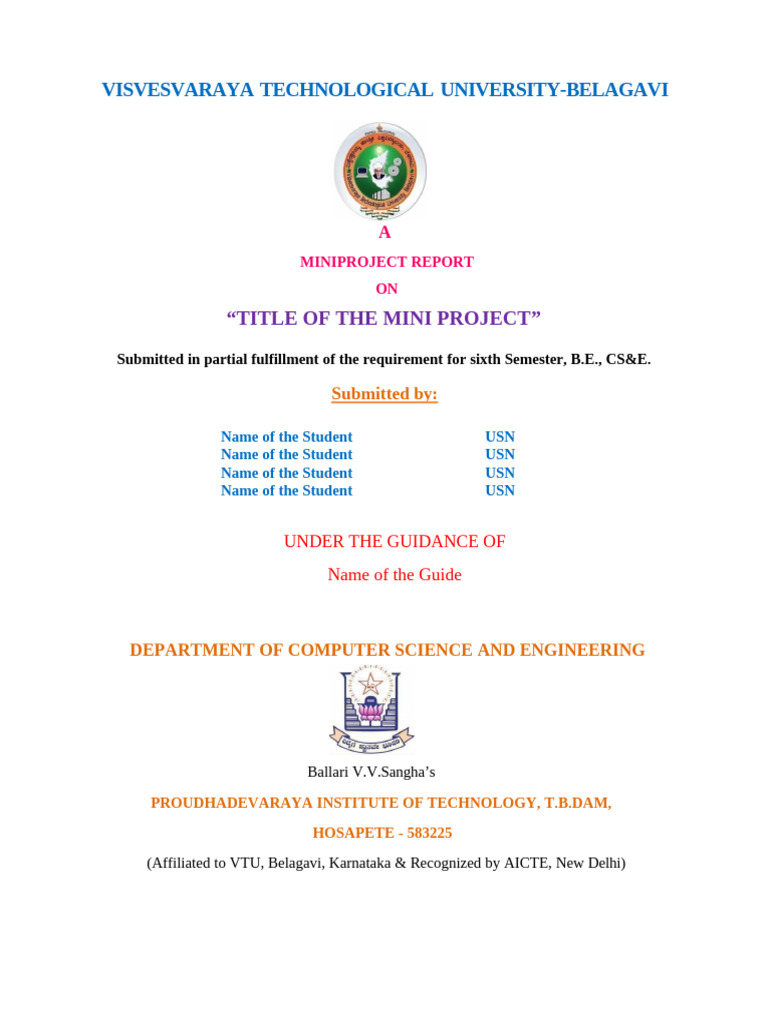 Report Template - Mini Project | PDF