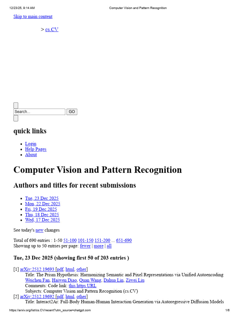 Computer Vision and Pattern Recognition | PDF | Artificial Intelligence | Intelligence (AI ...