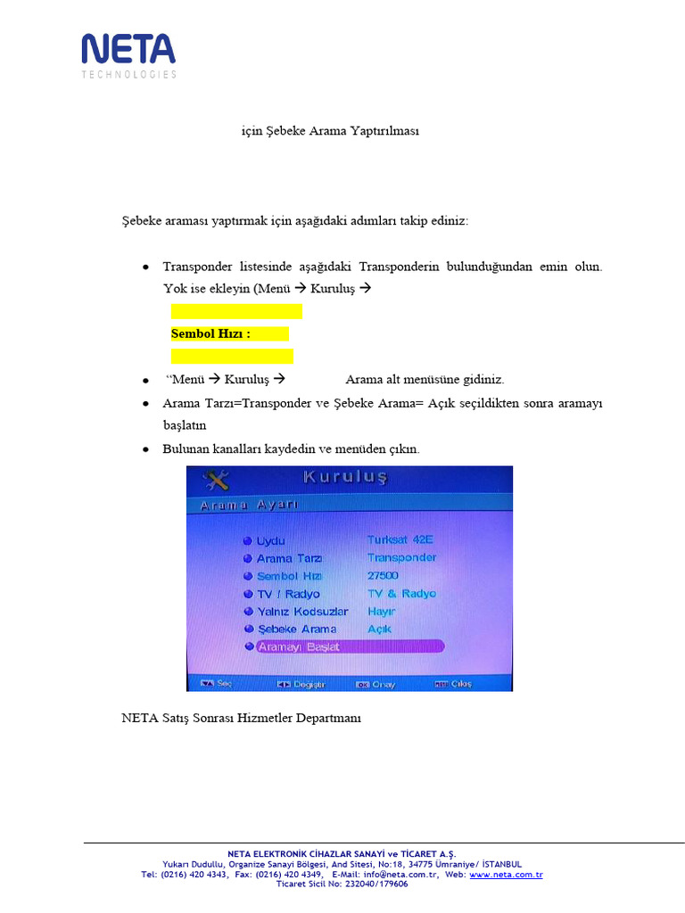 5518 NX Şebeke Taraması | PDF