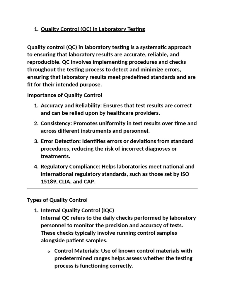 Quality Control | PDF | Calibration | Accuracy And Precision