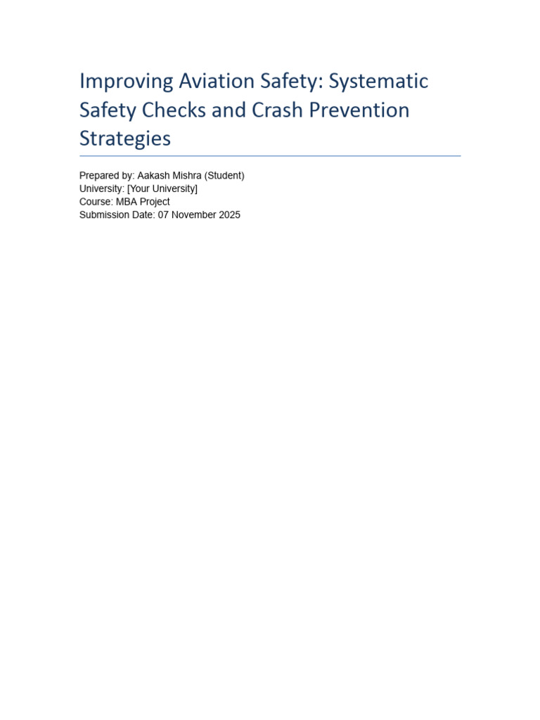 Improving Aviation Safety Report (1) | PDF | Aviation