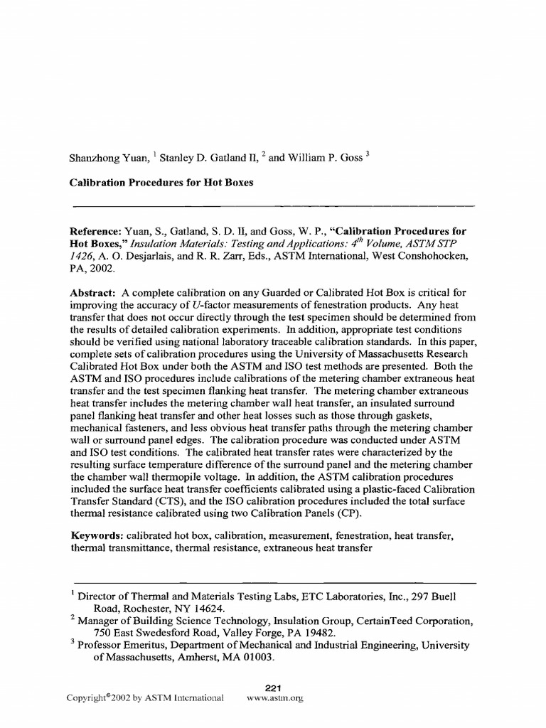 Hot Box Calibration Procedures Explained | PDF | Heat Transfer ...
