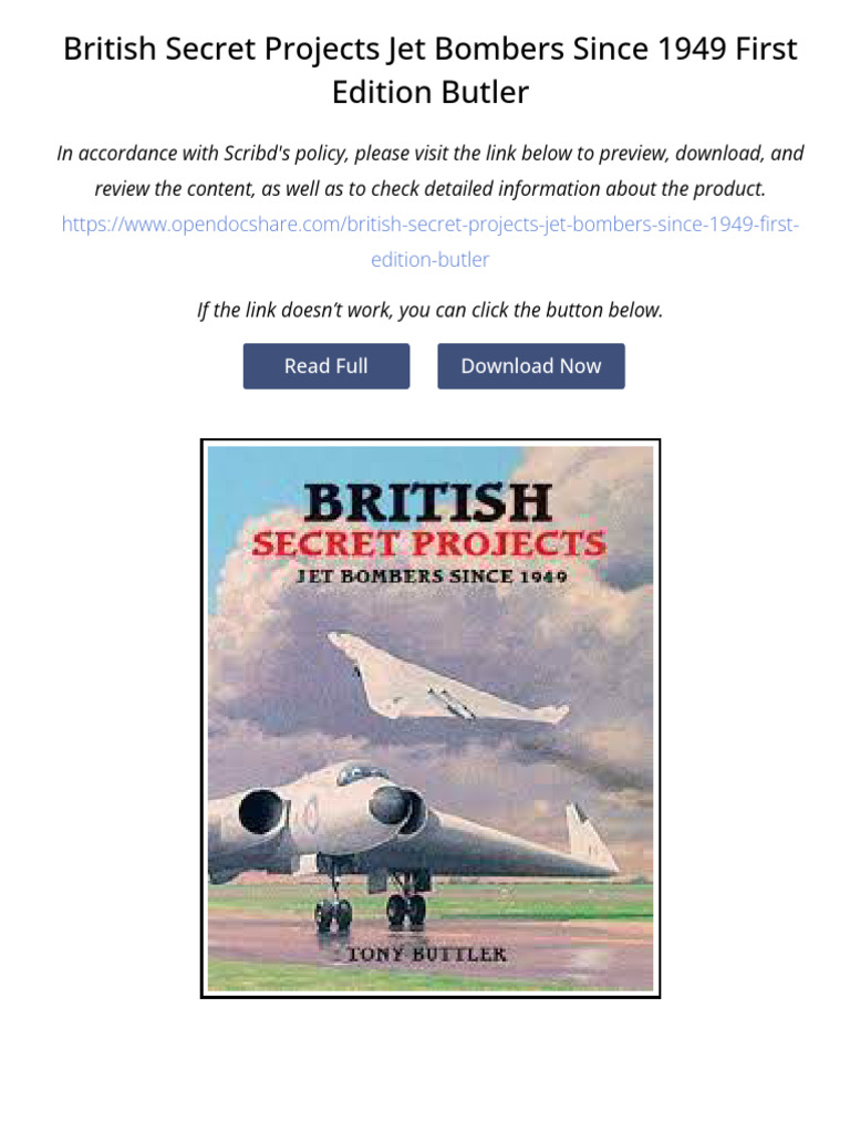 British Secret Projects Jet Bombers Since 1949 First Edition Butler | PDF