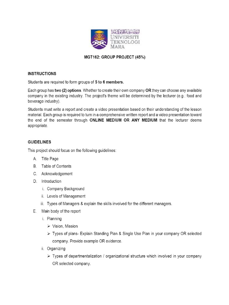 Mgt162 Group Project | PDF