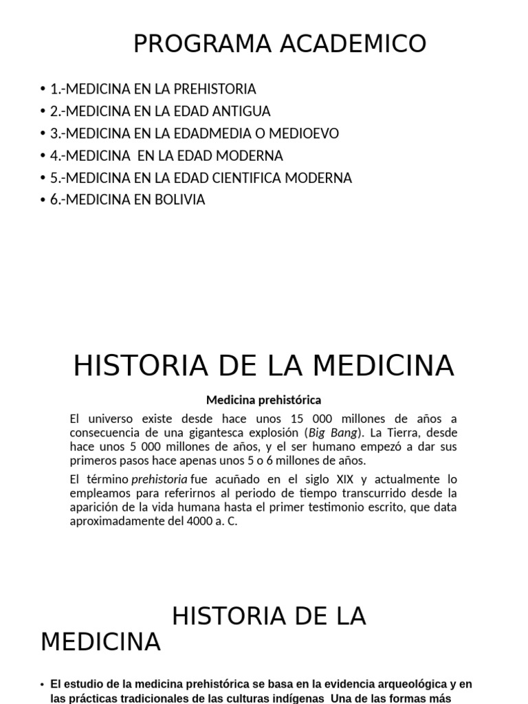 Fac - Med.medicina Pre Historica | PDF | Medicina | Cuidado de la salud
