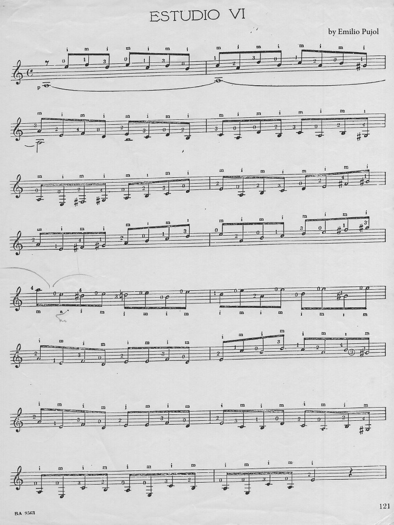 Stude VI in Am - Emilio Pujol Full | PDF