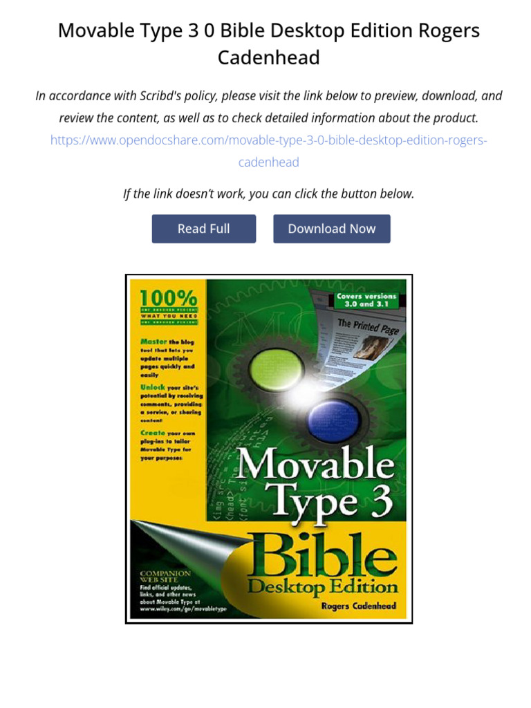 Movable Type 3 0 Bible Desktop Edition Rogers Cadenhead available ...