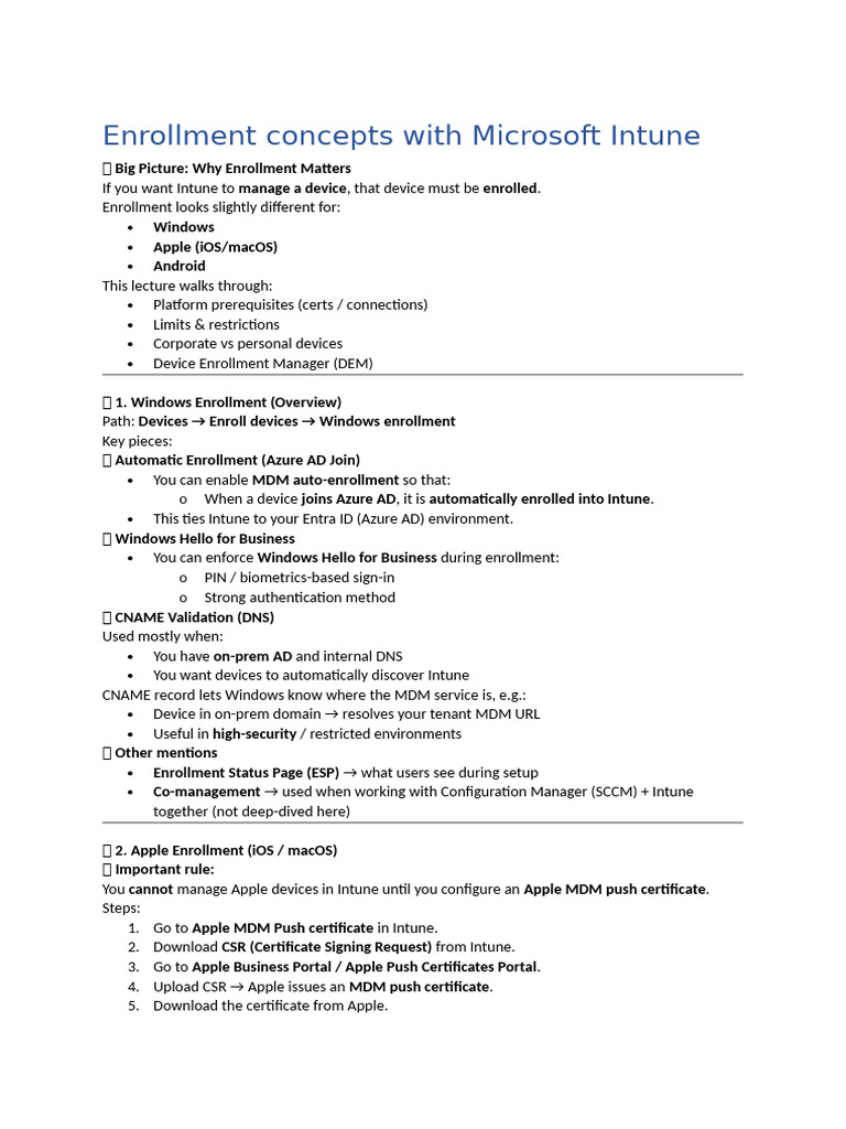 8 Working With Intune Enrollment | PDF | Ios | Mobile App