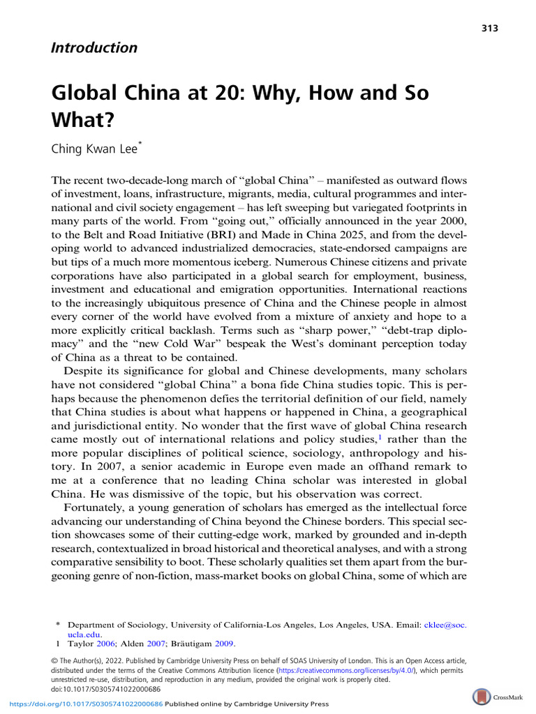 Global China at 20 Why How and So What | PDF | China | World Politics