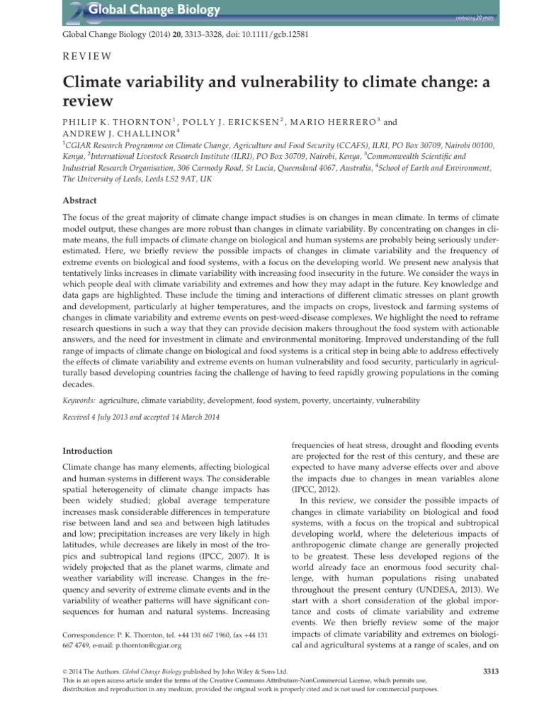 Global Change Biology - 2014 - Thornton - Climate Variability and ...