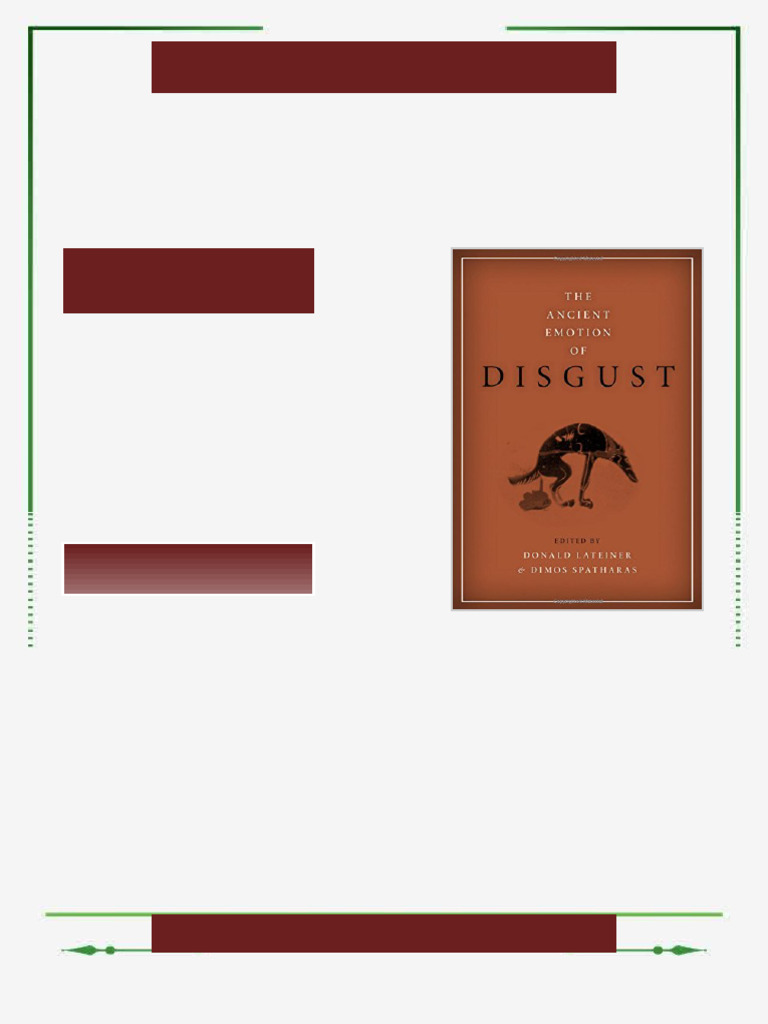 The Ancient Emotion of Disgust 1st Edition Lateiner eBook uploaded pdf ...