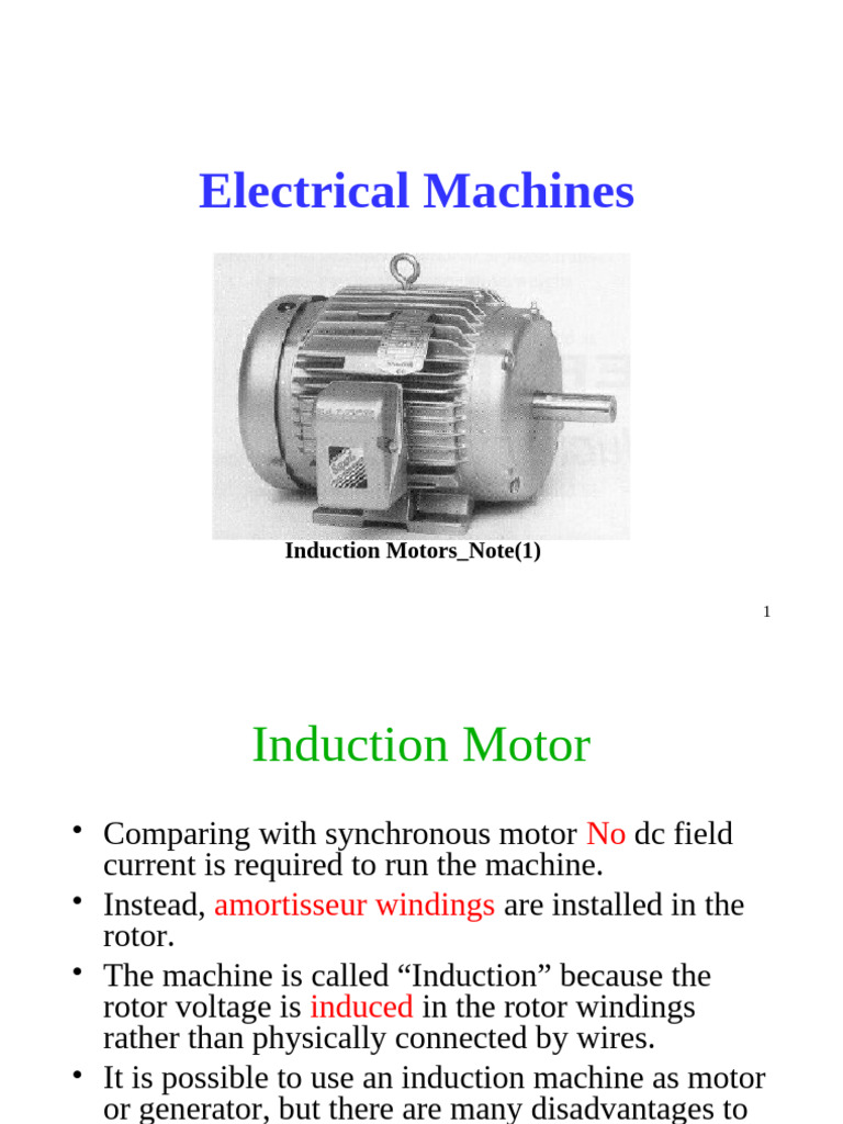 Induction Motors: Components & Operation | PDF | Electric Motor ...