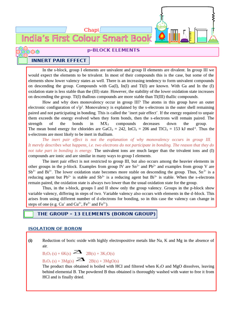 11. p Block Elements | PDF | Hydroxide | Silicon Dioxide