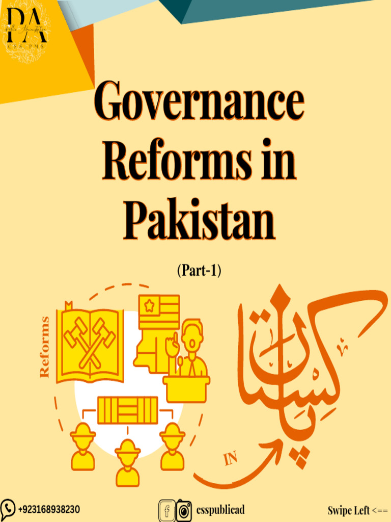 Governance Reforms in Pakistan Overview | PDF