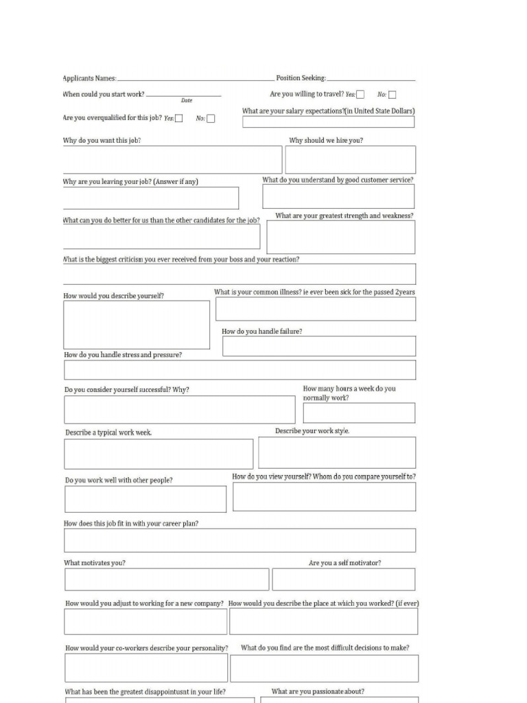 Job Interview Forms | PDF
