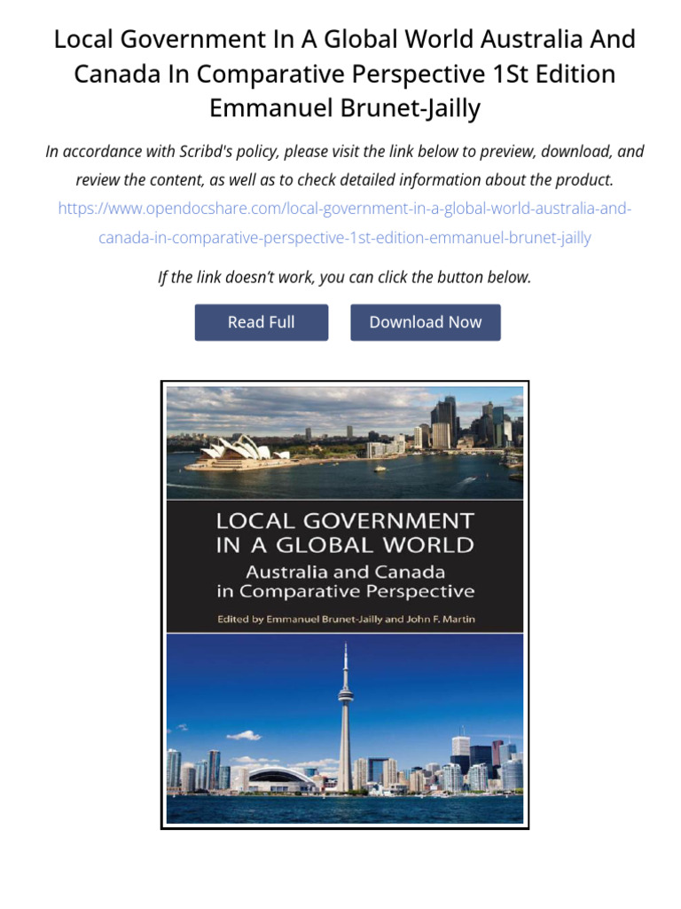 Local Government in a Global World Australia and Canada in Comparative ...