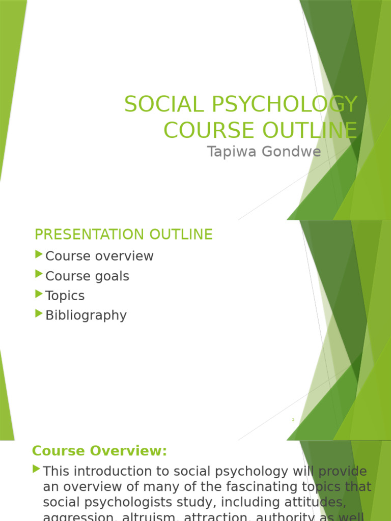 Course Outline | PDF | Social Psychology | Psychology