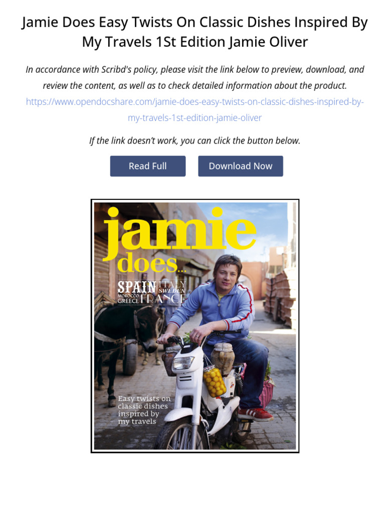 Jamie Does Easy Twists On Classic Dishes Inspired by My Travels 1st ...