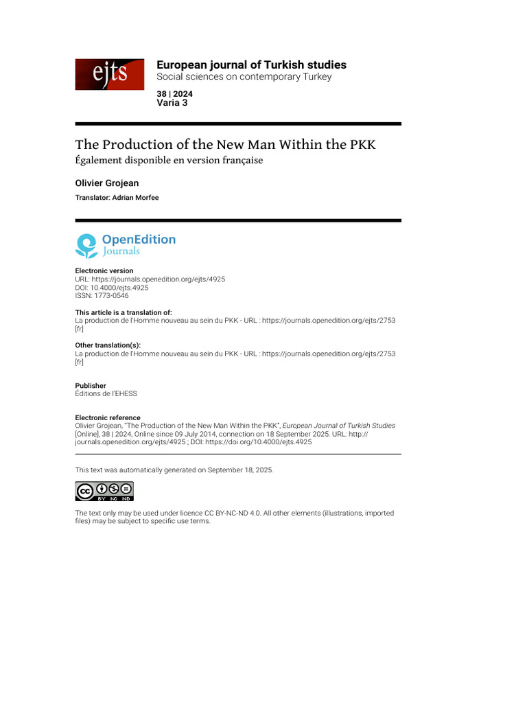 Production of The New Man PKK | PDF | Kurdistan Workers' Party