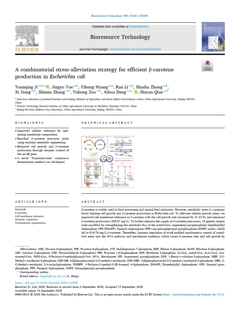 A Combinatorial Stress Alleviation Strategy for Efficient 2026 ...