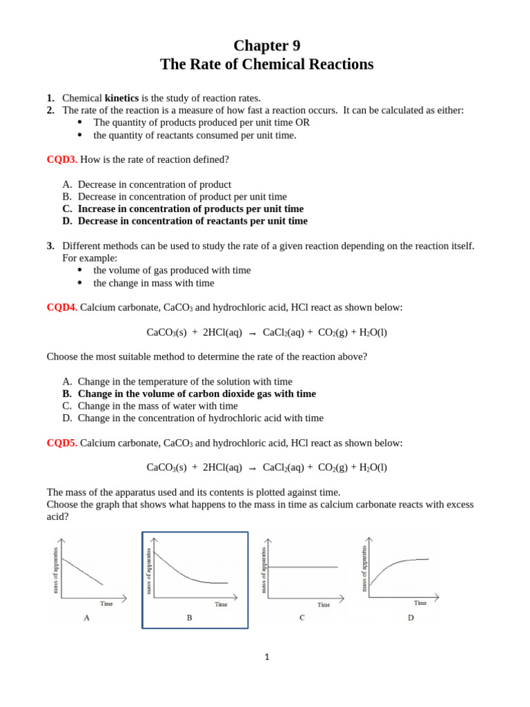 Understanding Chemical Reaction Rates | PDF | Reaction Rate | Chemical ...