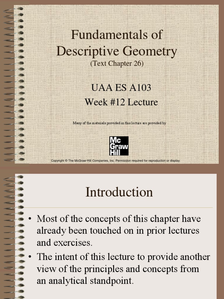 Lec 11 Descriptive Geometry | PDF | Line (Geometry) | Plane (Geometry)