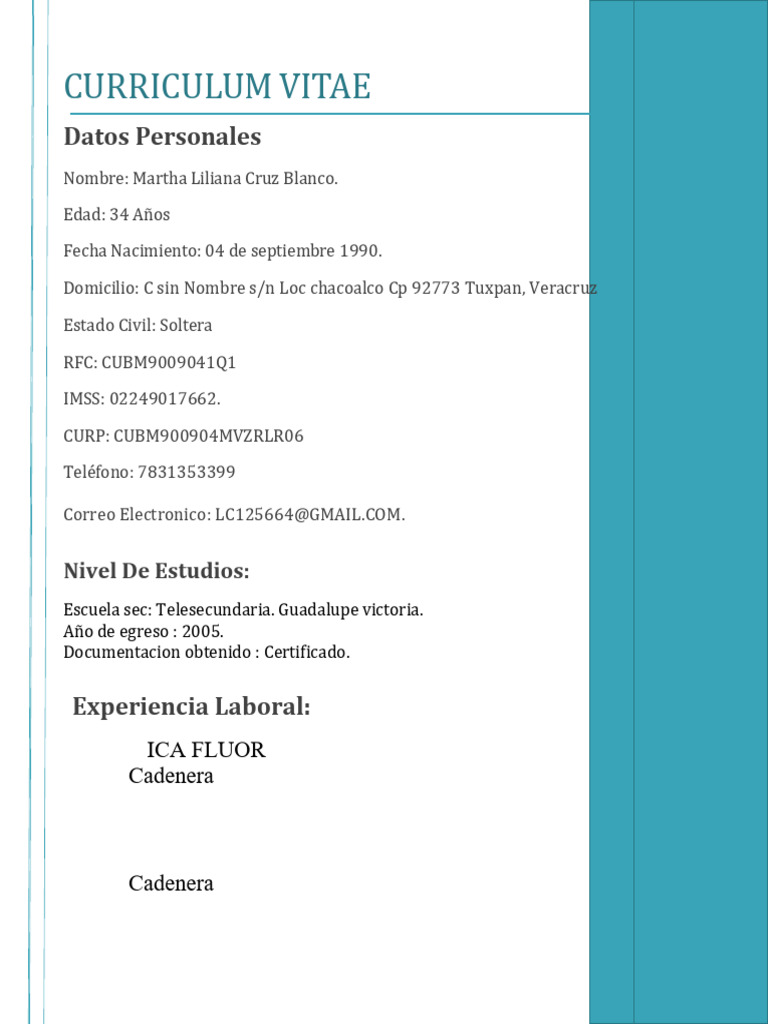 CV Martha (12025 | PDF