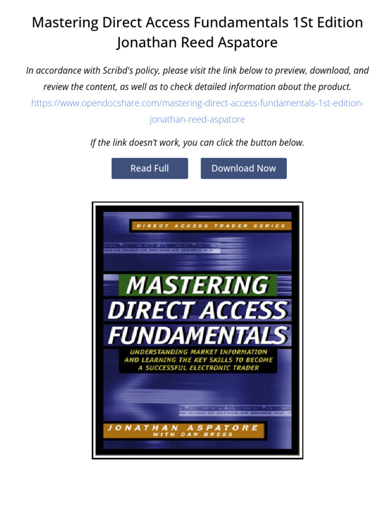 Mastering Direct Access Fundamentals 1st Edition Jonathan Reed Aspatore ...