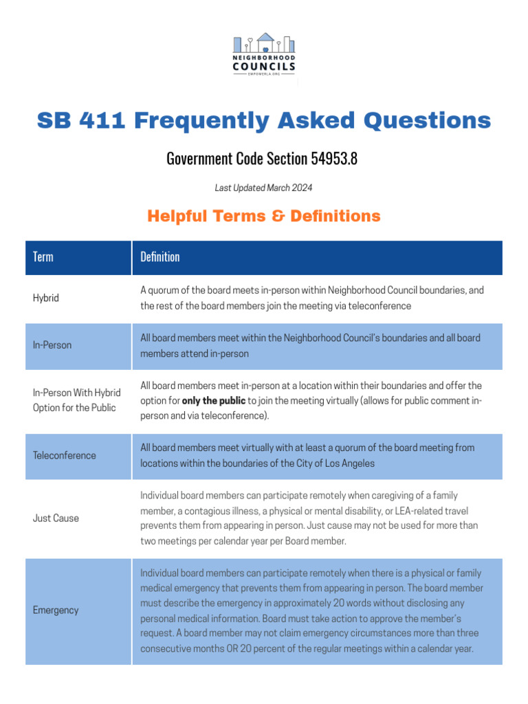 SB 411 FAQ | PDF | Supermajority | Government