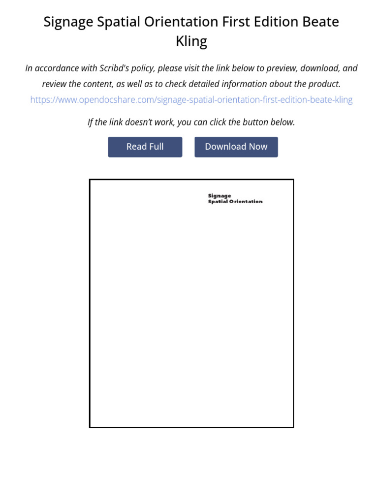 Signage spatial orientation First Edition Beate Kling | PDF | Information