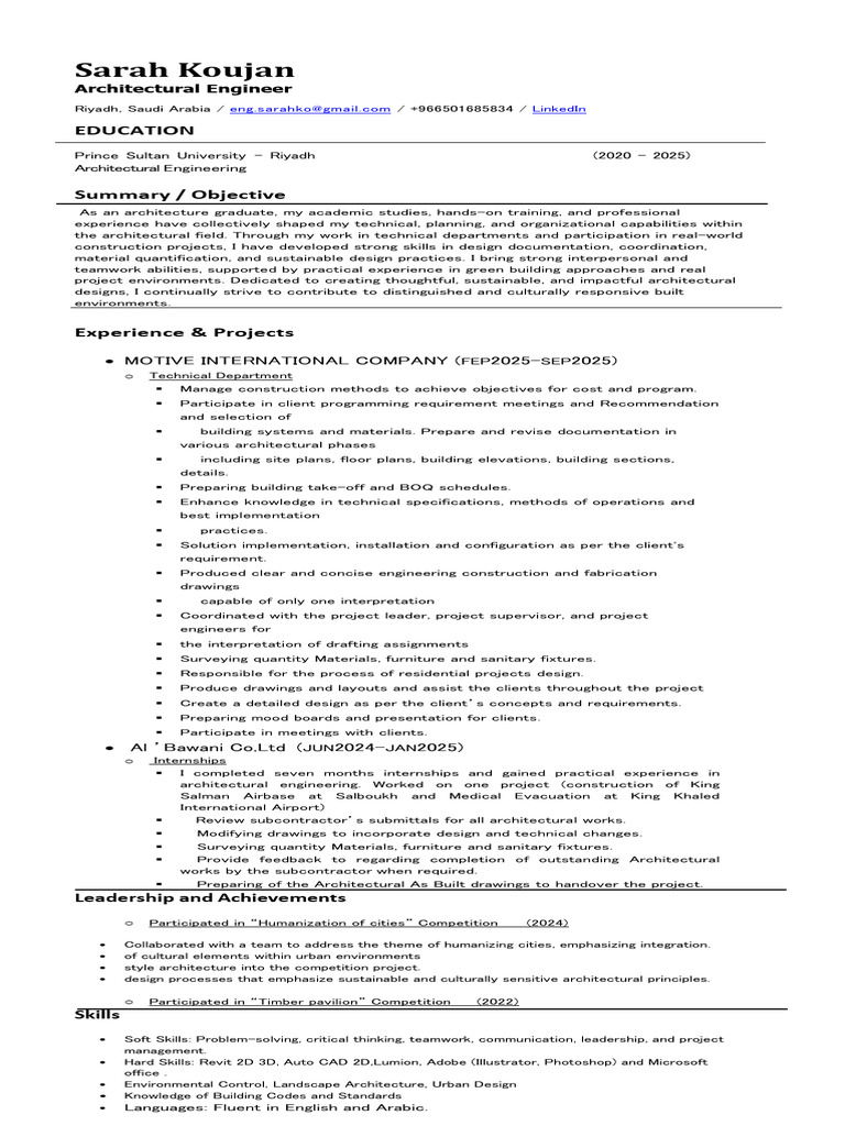 New Sarah Koujan -Cv | PDF