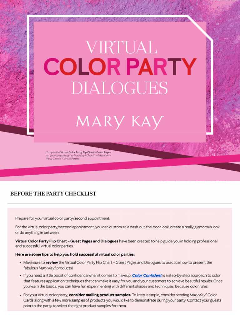 Virtual Color Party Flip Chart Dialogues en Us 2 22 1 | PDF