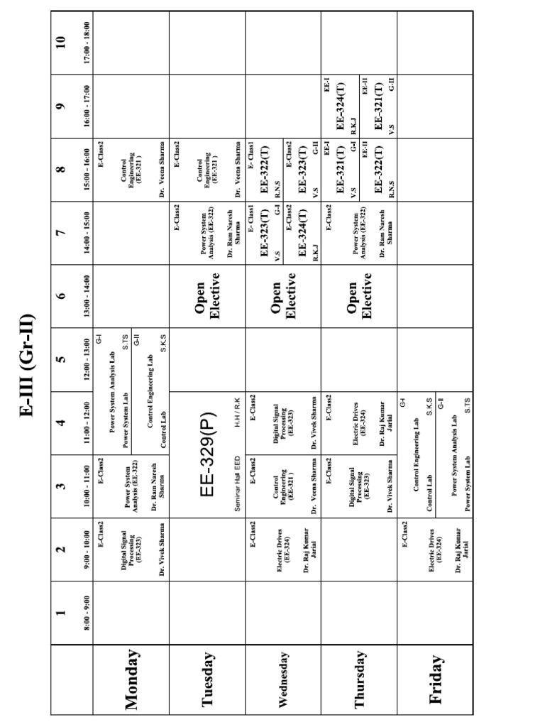 3 Year Time Table | PDF