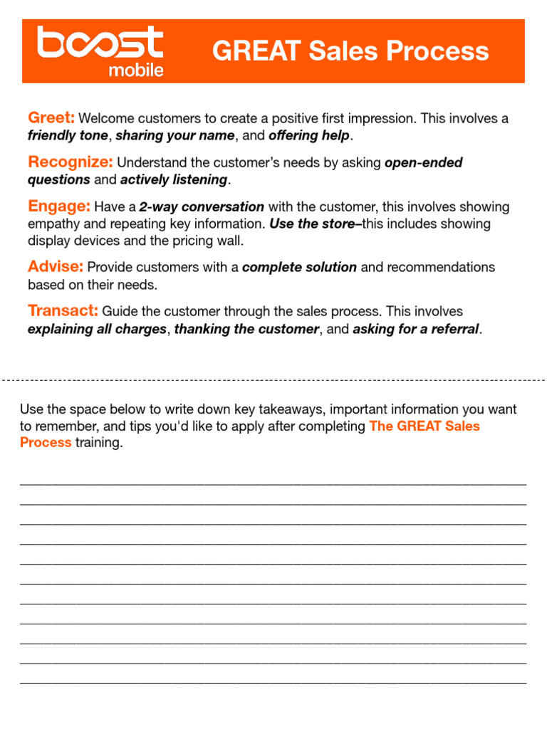 GREAT Training - Printable Notes | PDF