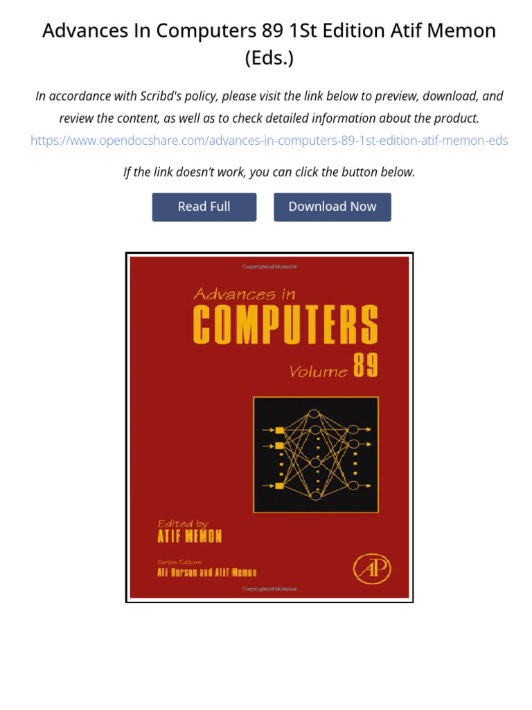 Advances in Computers 89 1st Edition Atif Memon (Eds.) sample | PDF ...