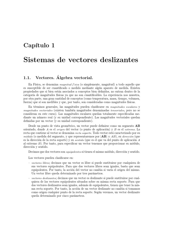 Vectores Deslizantes (Invariantes) | PDF
