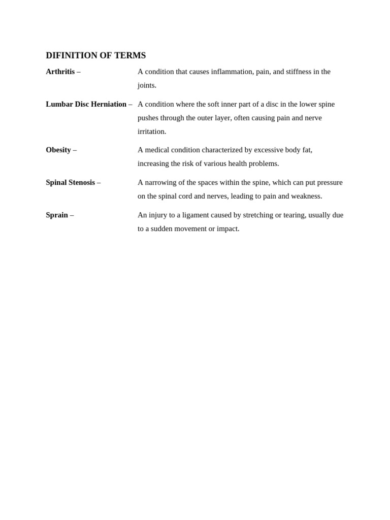 Medical Terms Definitions Guide | PDF