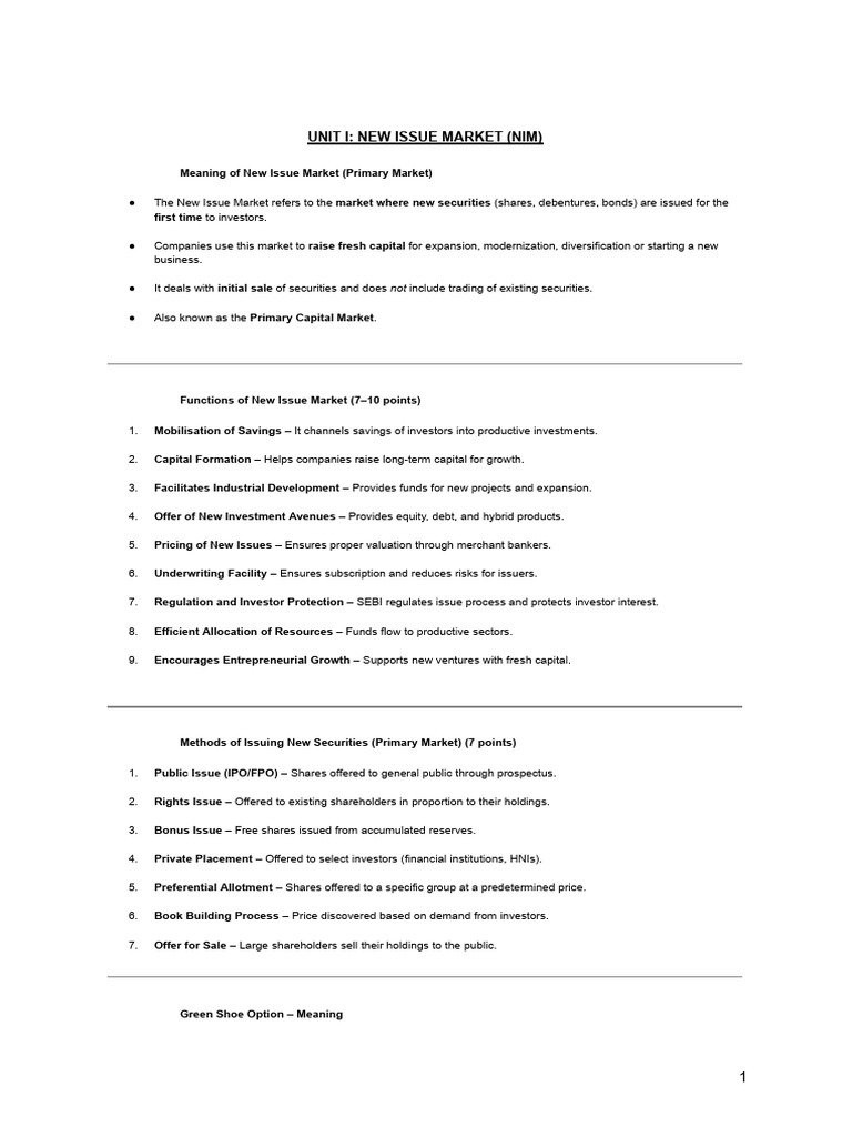 Understanding New Issue Market Dynamics | PDF | Securities (Finance ...