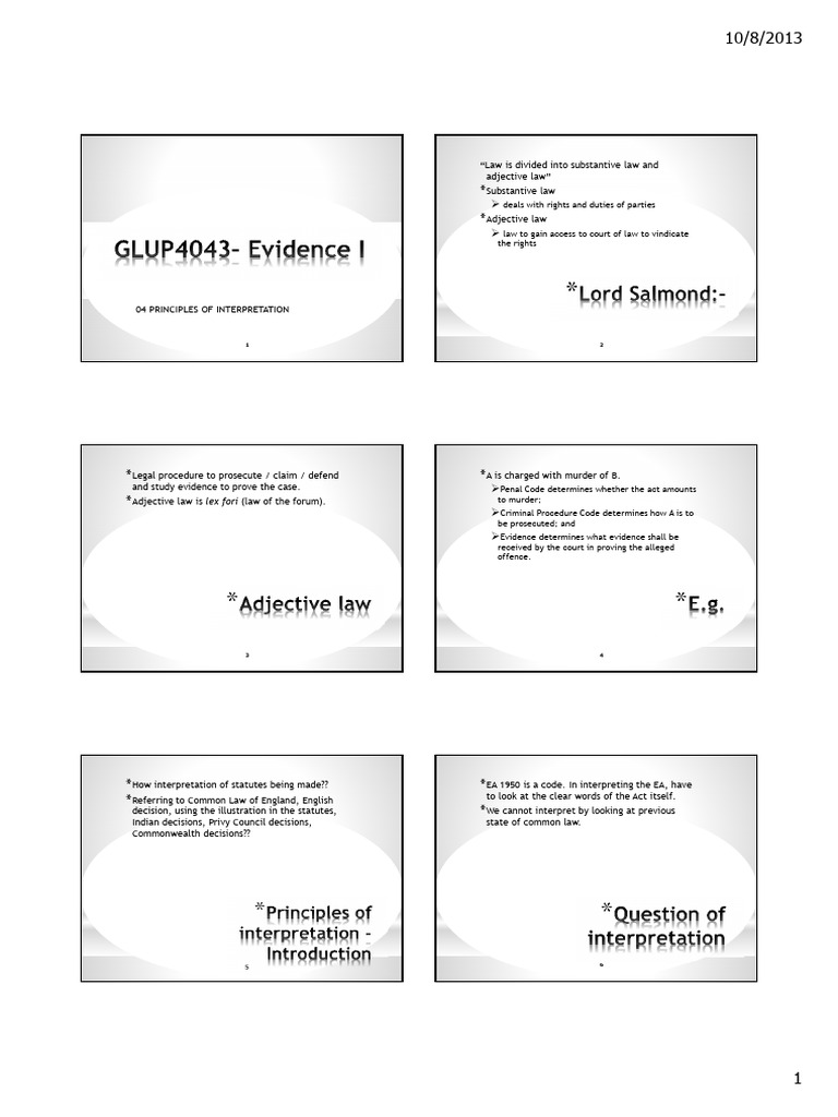 Chapter 2 - Principles of Interpretation | PDF | Hearsay | Mens Rea