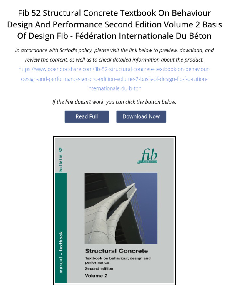 FIB 52 Structural Concrete Textbook on behaviour design and performance ...