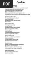 Golden Lyrics Sheet with Pronunciation | PDF | Song Structure | Popular ...