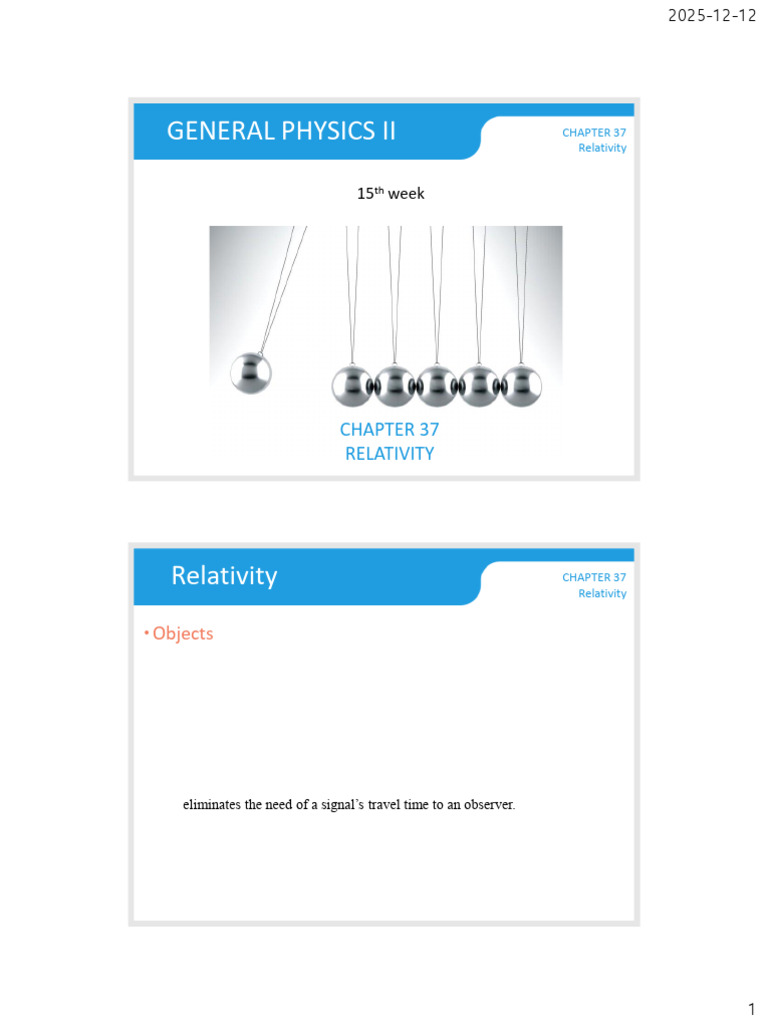 Ch.37 Relativity | PDF | Special Relativity | Spacetime