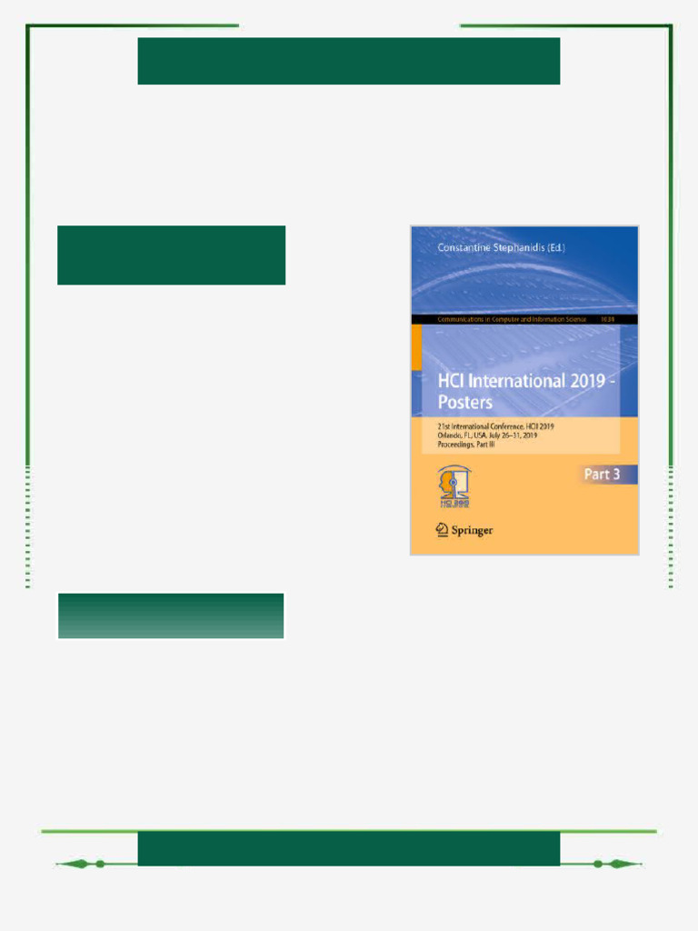 International Conference Hcii 2019 Orlando FL Usa July 26 31 2019 ...