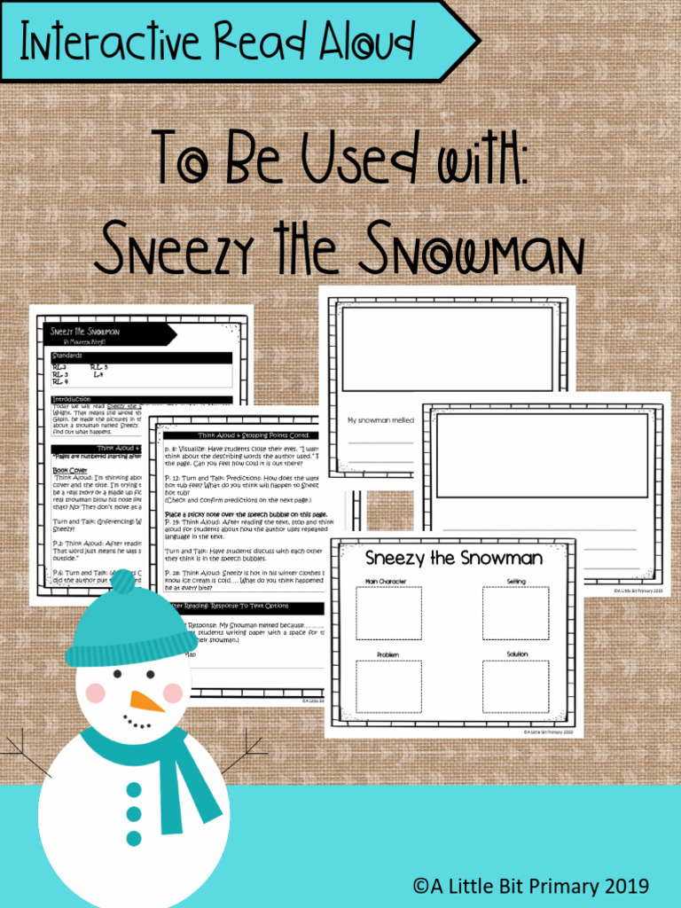 Interactive Read Aloud: Sneezy the Snowman | PDF | Communication | Writing