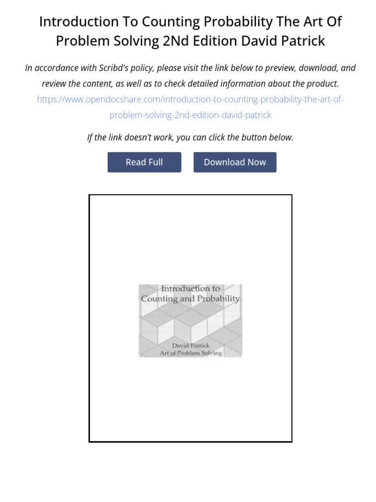 Introduction to Counting Probability The Art of Problem Solving 2nd ...