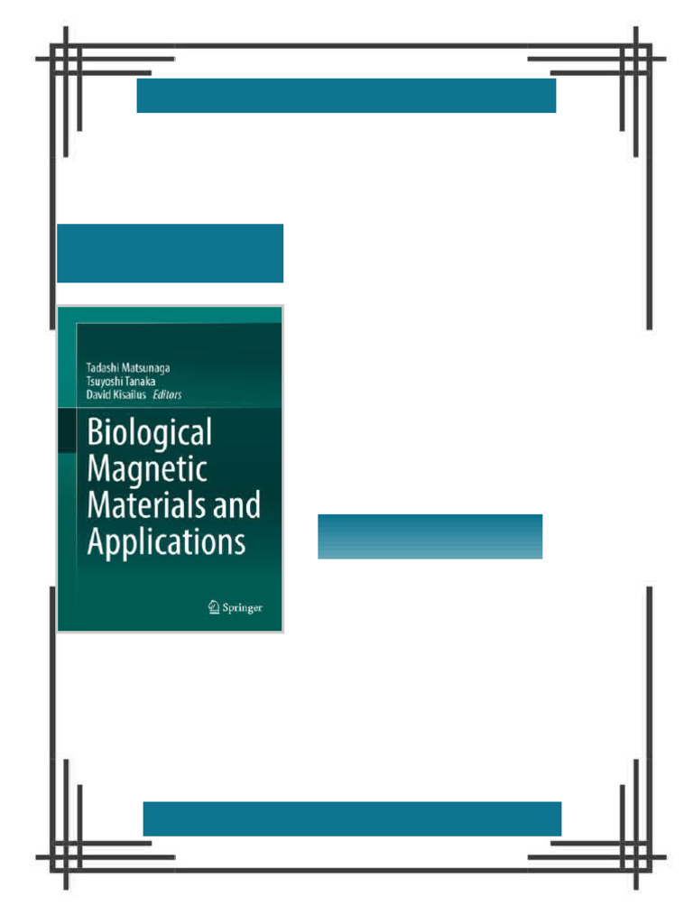 Biological Magnetic Materials and Applications Tadashi Matsunaga Ebook ...
