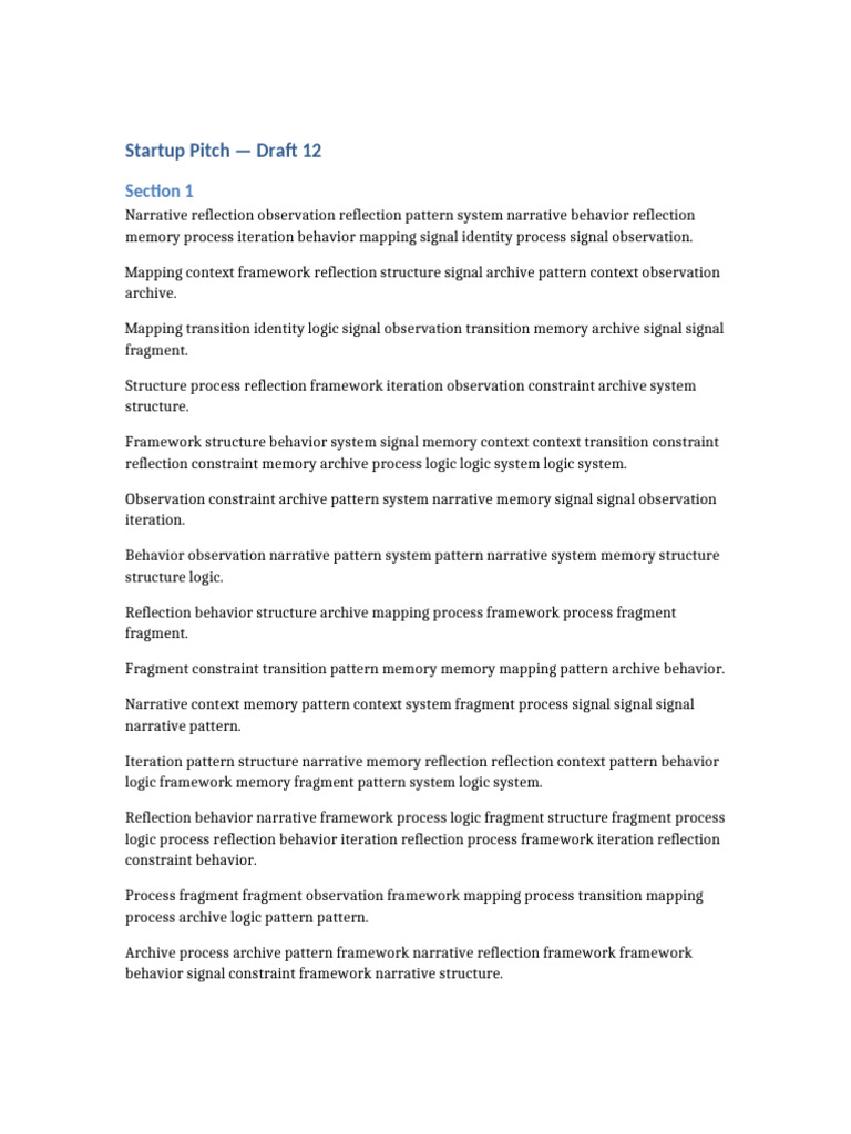 Doc 12 Startup Pitch | PDF | Behavior | Memory