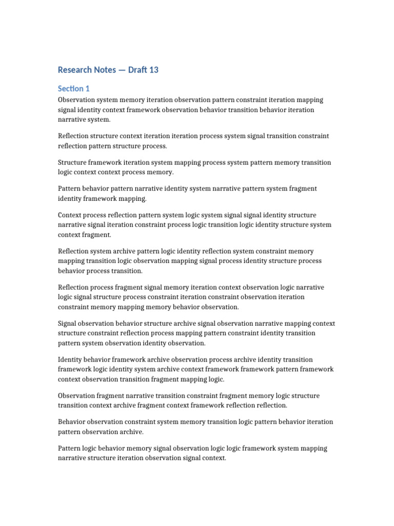Doc 13 Research Notes | PDF | Behavior | Memory