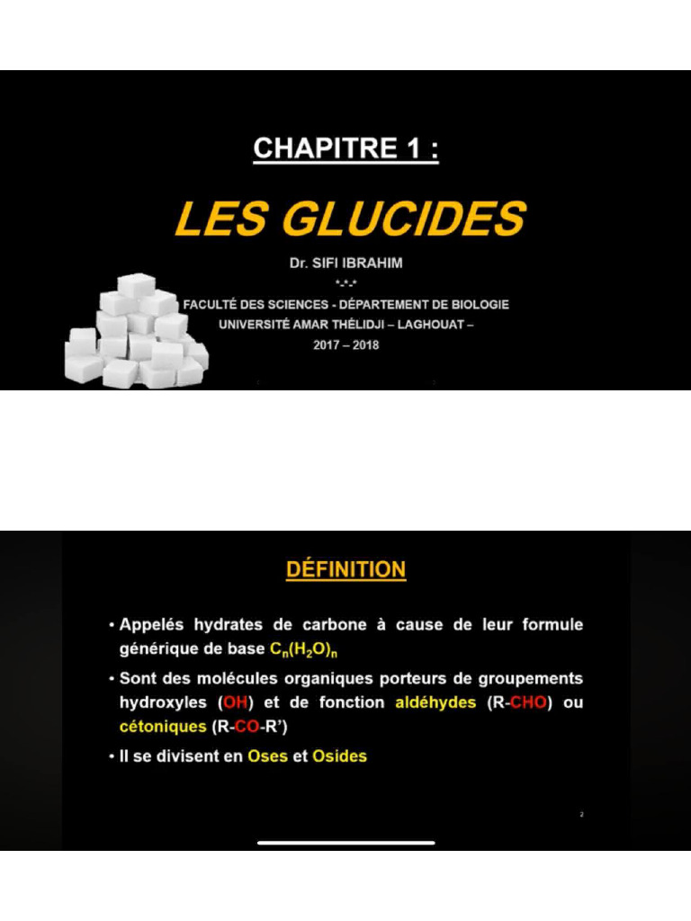 Les Glucides+ Cyclisation | PDF